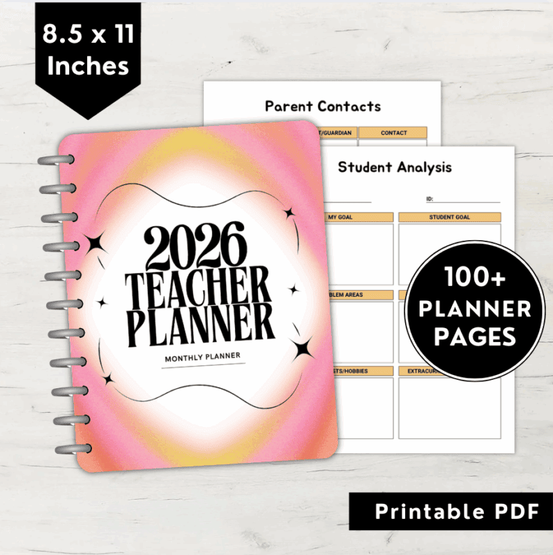 2026 Teacher Planner | Digital Lesson Plan Book, Grade Tracker ...